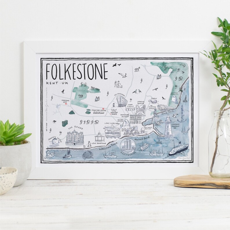 Map of Folkestone Print - Etsy