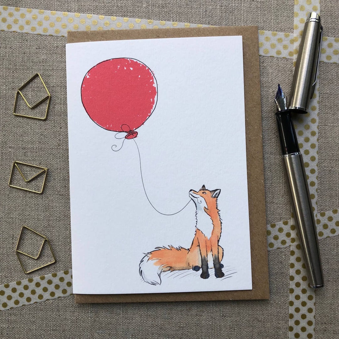 Fox Birthday Card for Animal Lovers, Fox Card - Etsy