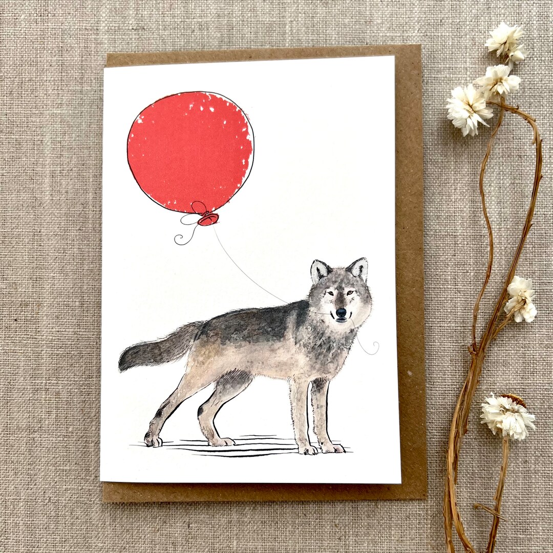 Wolf Birthday Greetings Card for Animal Lovers, Wolf Card - Etsy