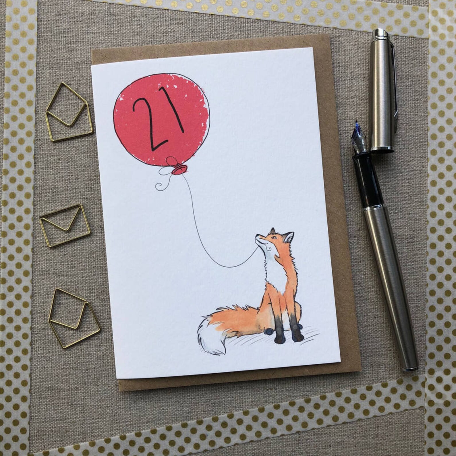 Fox Birthday Card for Animal Lovers, Fox Card - Etsy