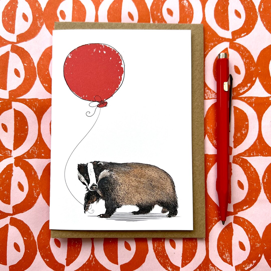 Badger Birthday Greetings Card for Animal Lover, Badger Card - Etsy