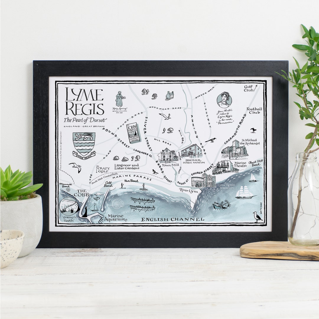 Map of Lyme Regis Print - Etsy