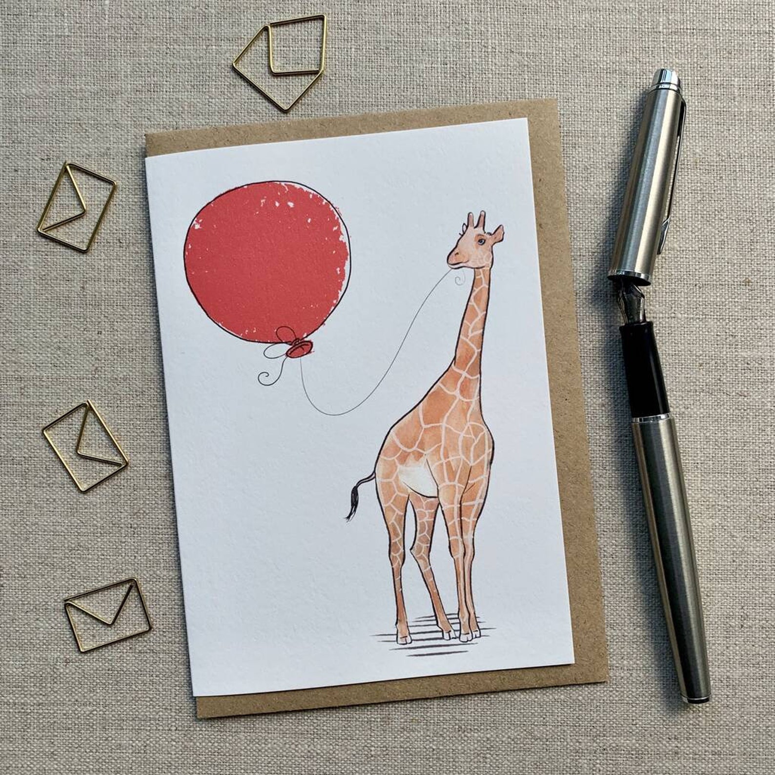 Giraffe Birthday Greetings Card for Animal Lovers, Giraffe Cards - Etsy