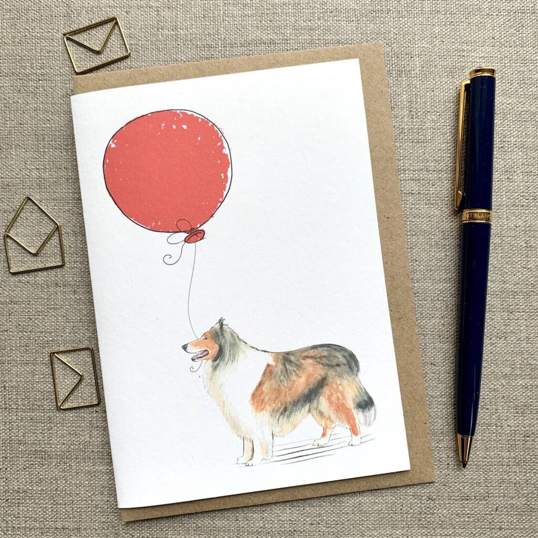 Rough Collie Birthday Greetings Card for Dog Lover, Collie Card - Etsy