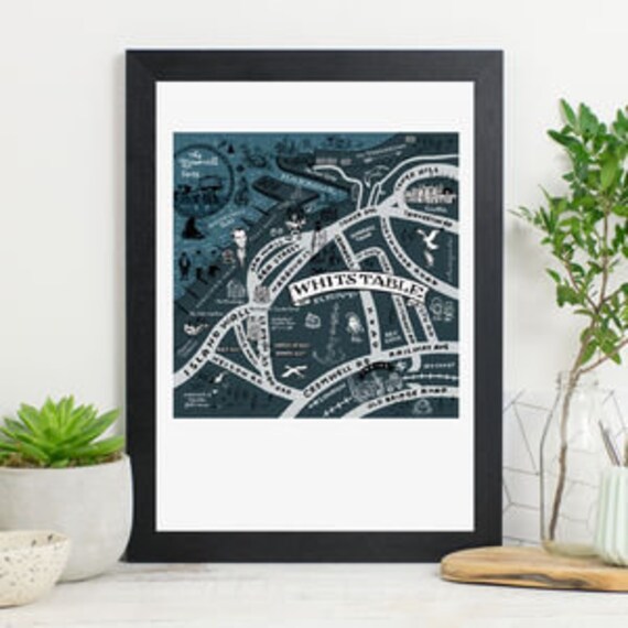 Map of Whitstable Print - Etsy