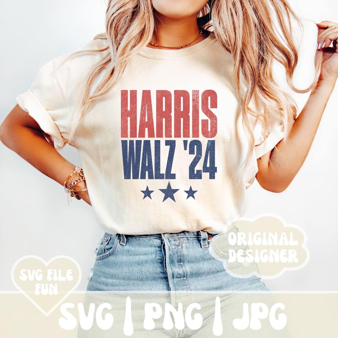 Harris Walz 2024 SVG, Kamala Harris SVG, Harris Walz Distressed Shirt ...