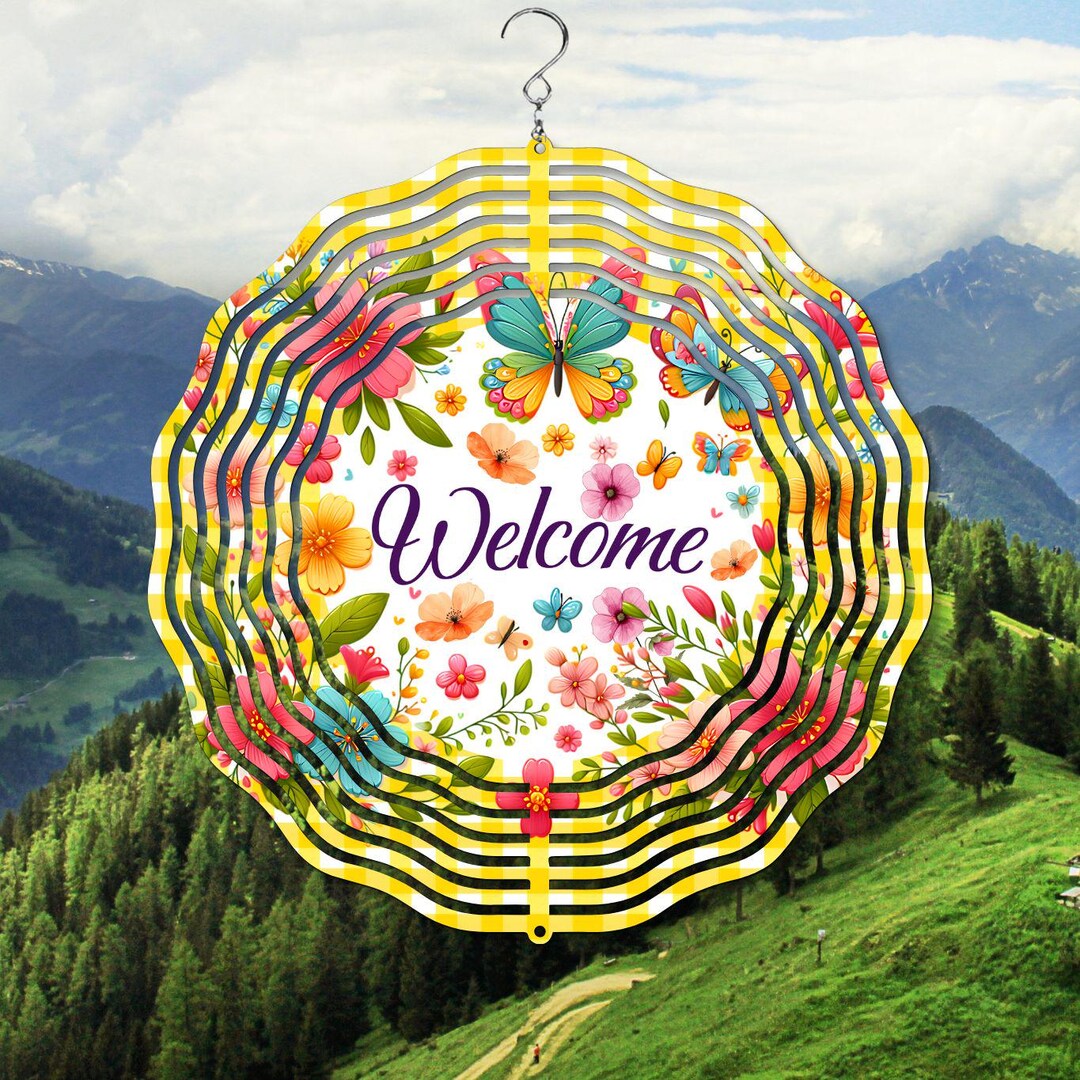 Welcome Wind Spinner Designs, Spring Wind Spinner PNG, Garden Wind ...