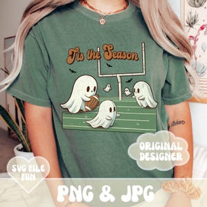 Ghost Football PNG, Retro Ghost Png, Tis the Season Png, Ghosts Playing ...