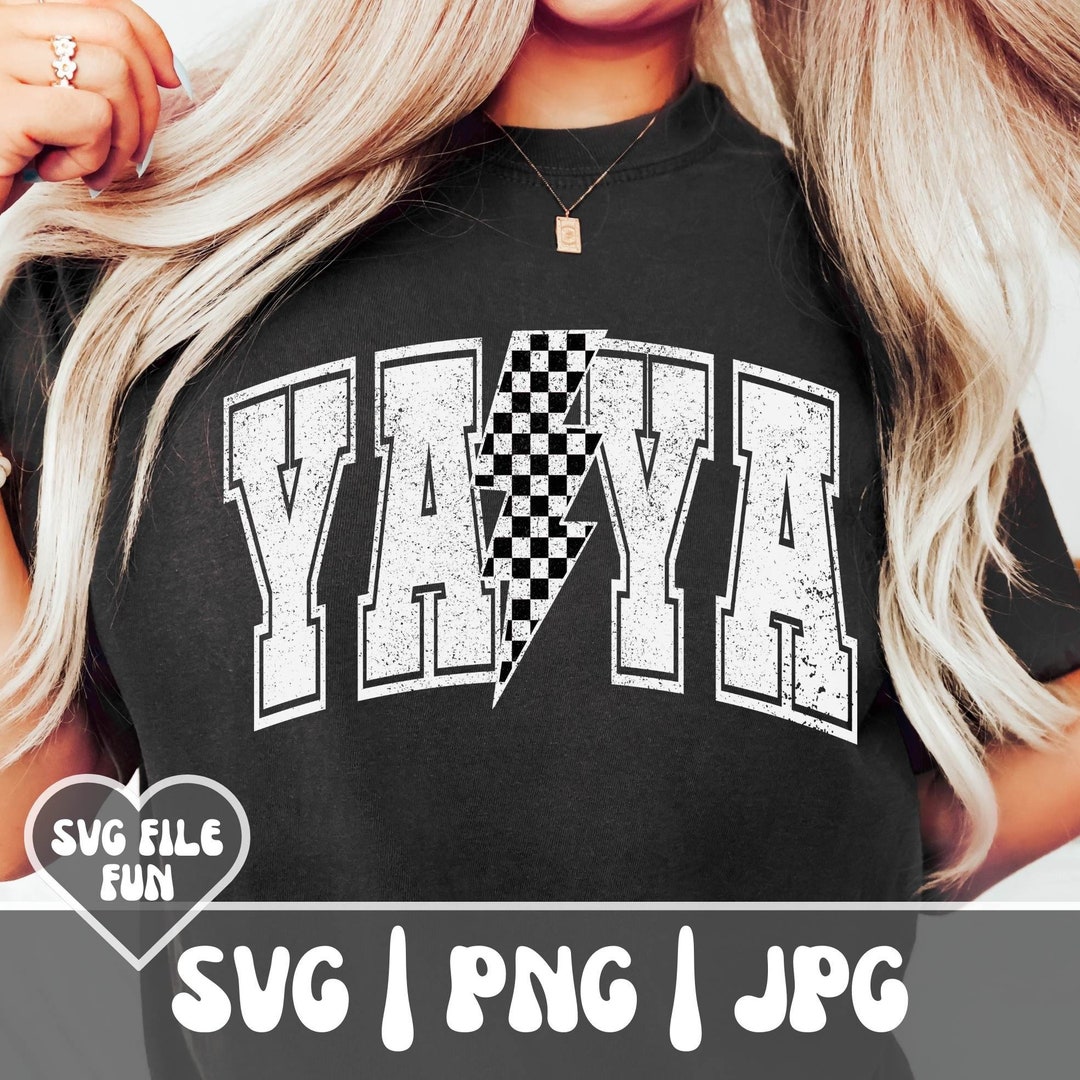 Yaya SVG, Yaya Lightning Bolt SVG, Yaya Checkered SVG, Yaya Checkered ...