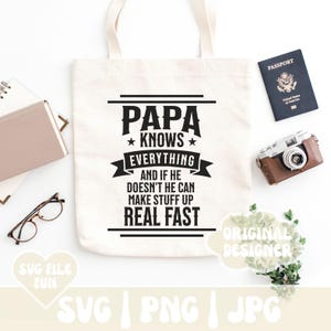 Papa SVG, Papa PNG, Papa Knows Everything SVG, Happy Fathers Day Svg ...