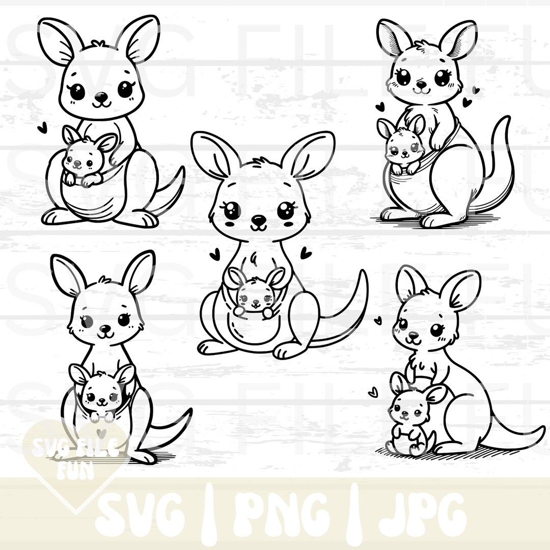 Kangaroo Svg, Marsupials Png, Marsupials Bundle, Marsupials Designs ...