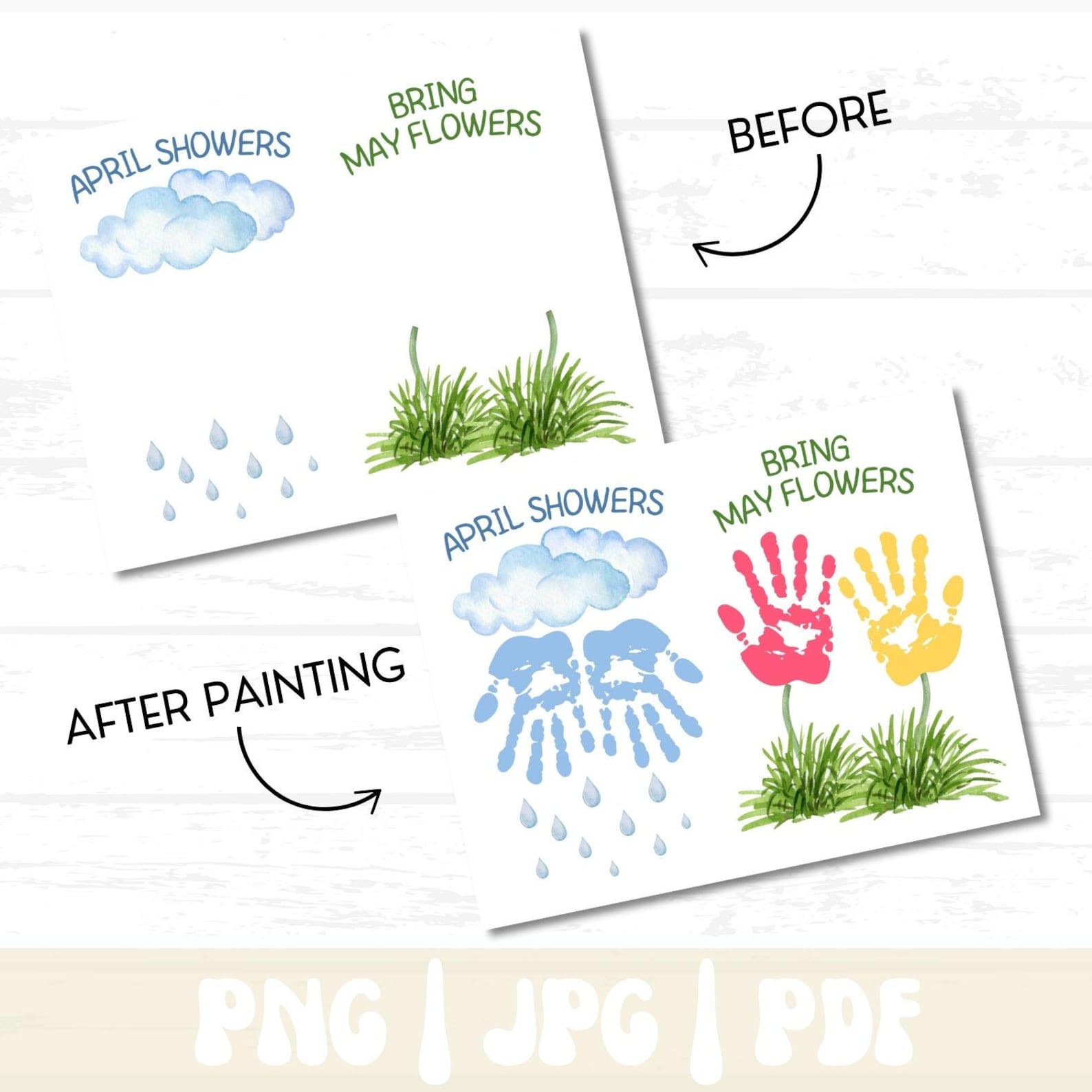 Easter Handprint Art Flowers Printable Craft Project for Kids Spring ...