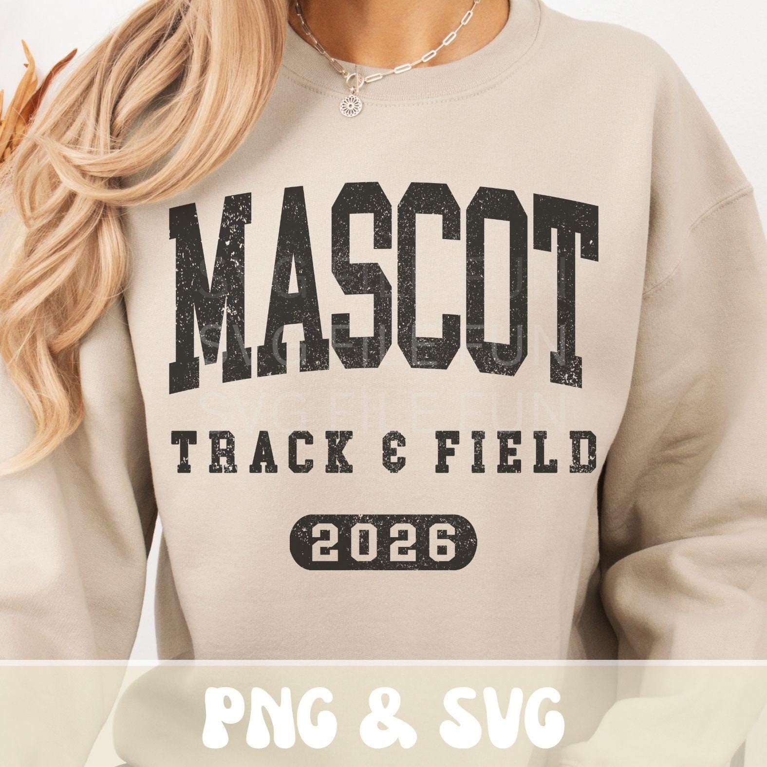 Distressed Custom Track & Field Mascot SVG, Textured Custom Team Name ...