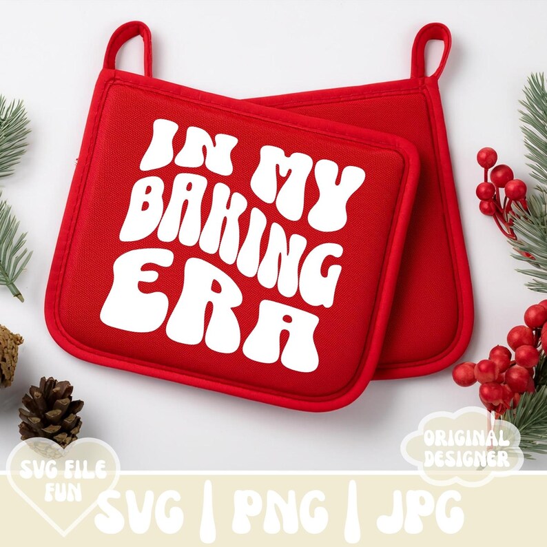 Oven Mitt SVG Bundle, Pot Holders SVG, Potholder SVG, Christmas Baking ...