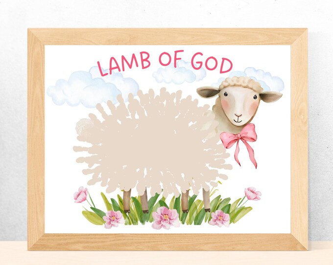 Easter Handprint Craft, Printable Lamb of God Passover Card, Religious ...