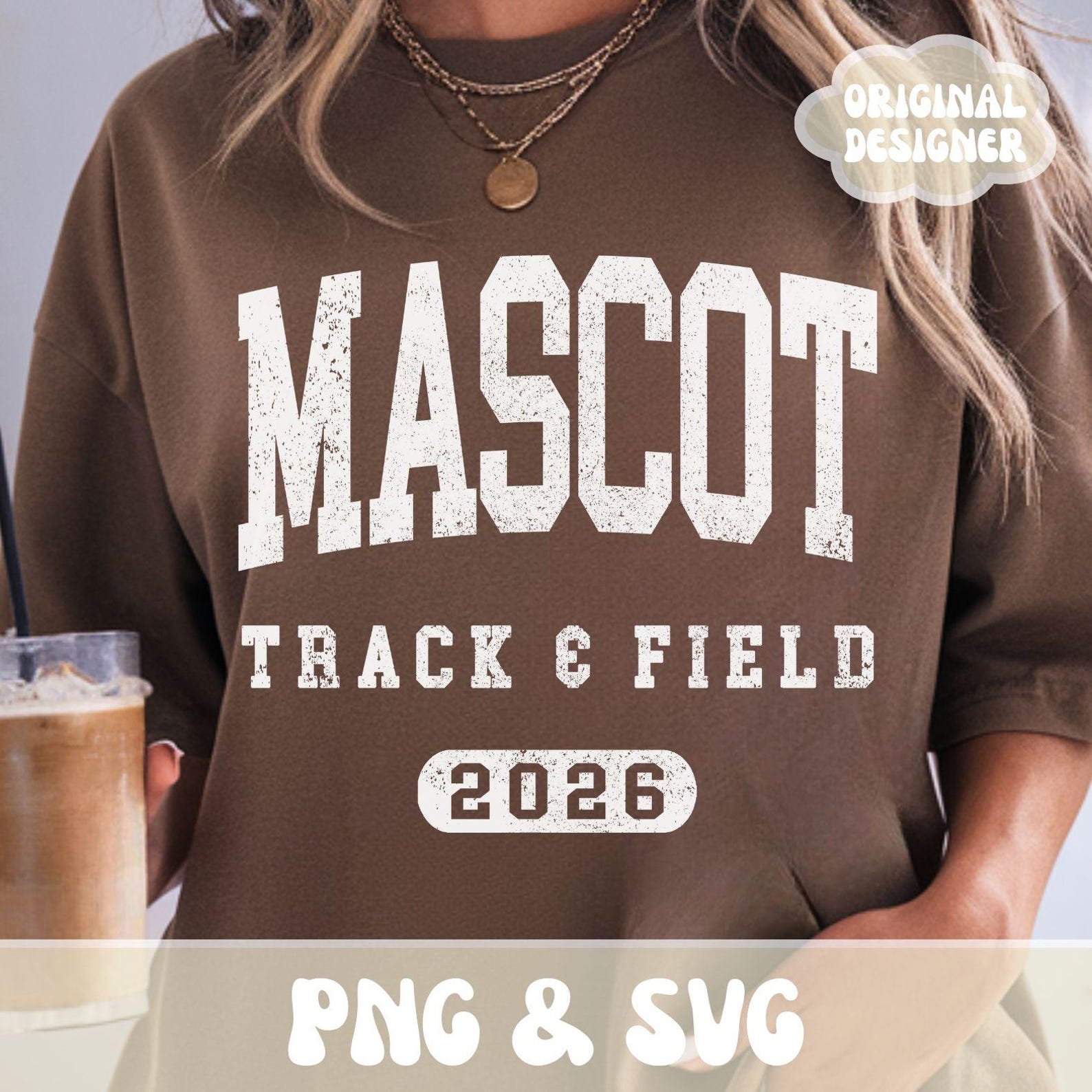 Distressed Custom Track & Field Mascot SVG, Textured Custom Team Name ...