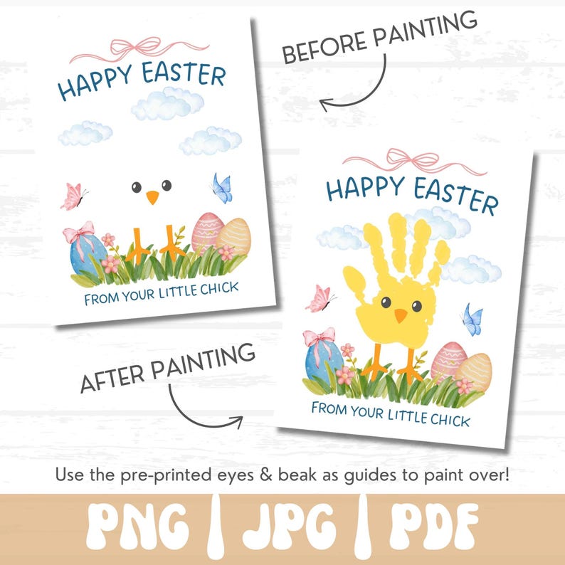 Easter Handprint Art Printable Craft Project for Kids Happy Easter ...