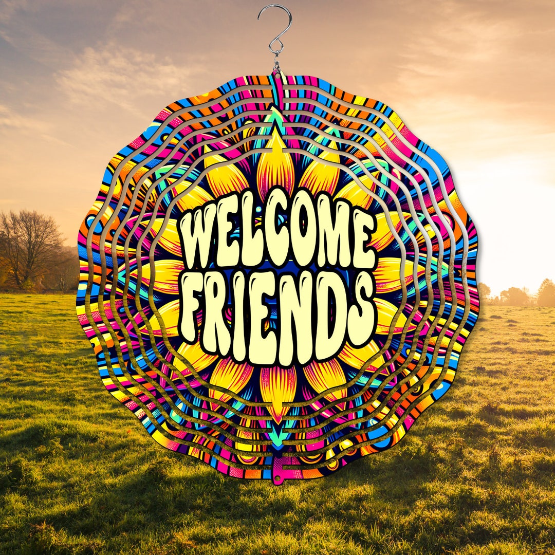 Welcome Wind Spinner Designs, Wind Spinner PNG, Summer Sunflower Retro ...