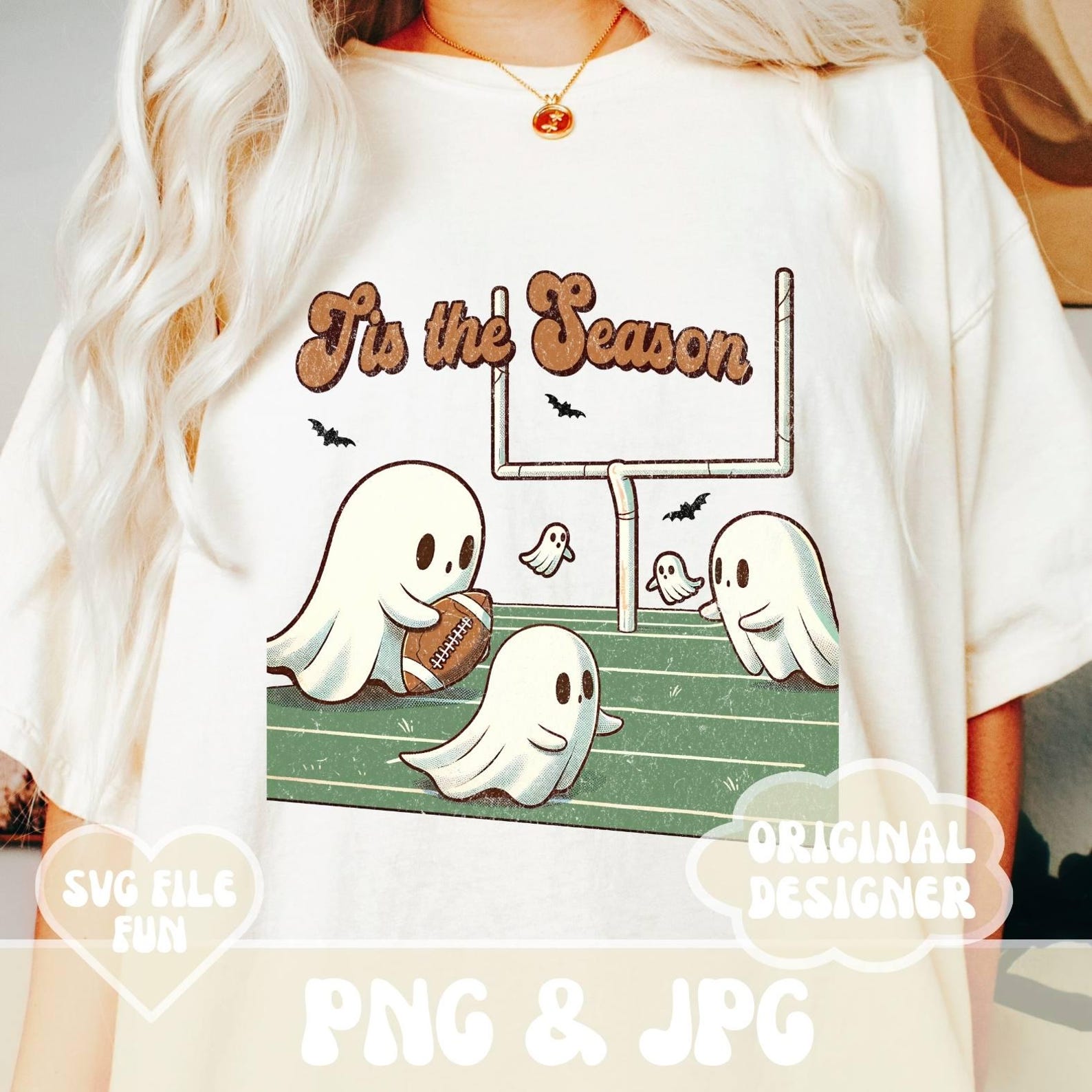Ghost Football PNG, Retro Ghost Png, Tis the Season Png, Ghosts Playing ...