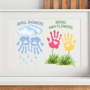 Easter Handprint Art Flowers Printable Craft Project for Kids Spring ...