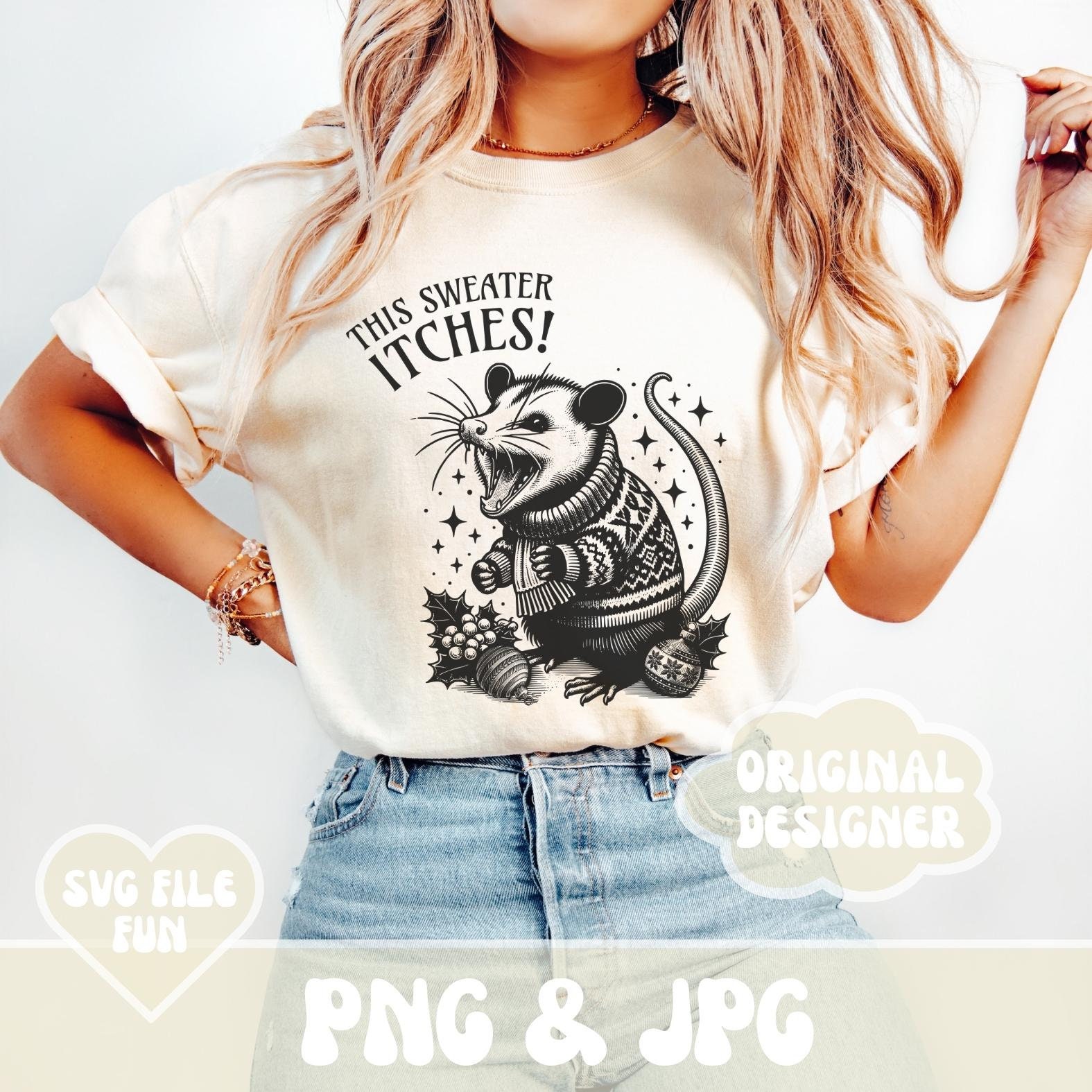 Christmas Sweater Opossum Png, Feral Png, Sarcasm Png, Trendy Ironic ...