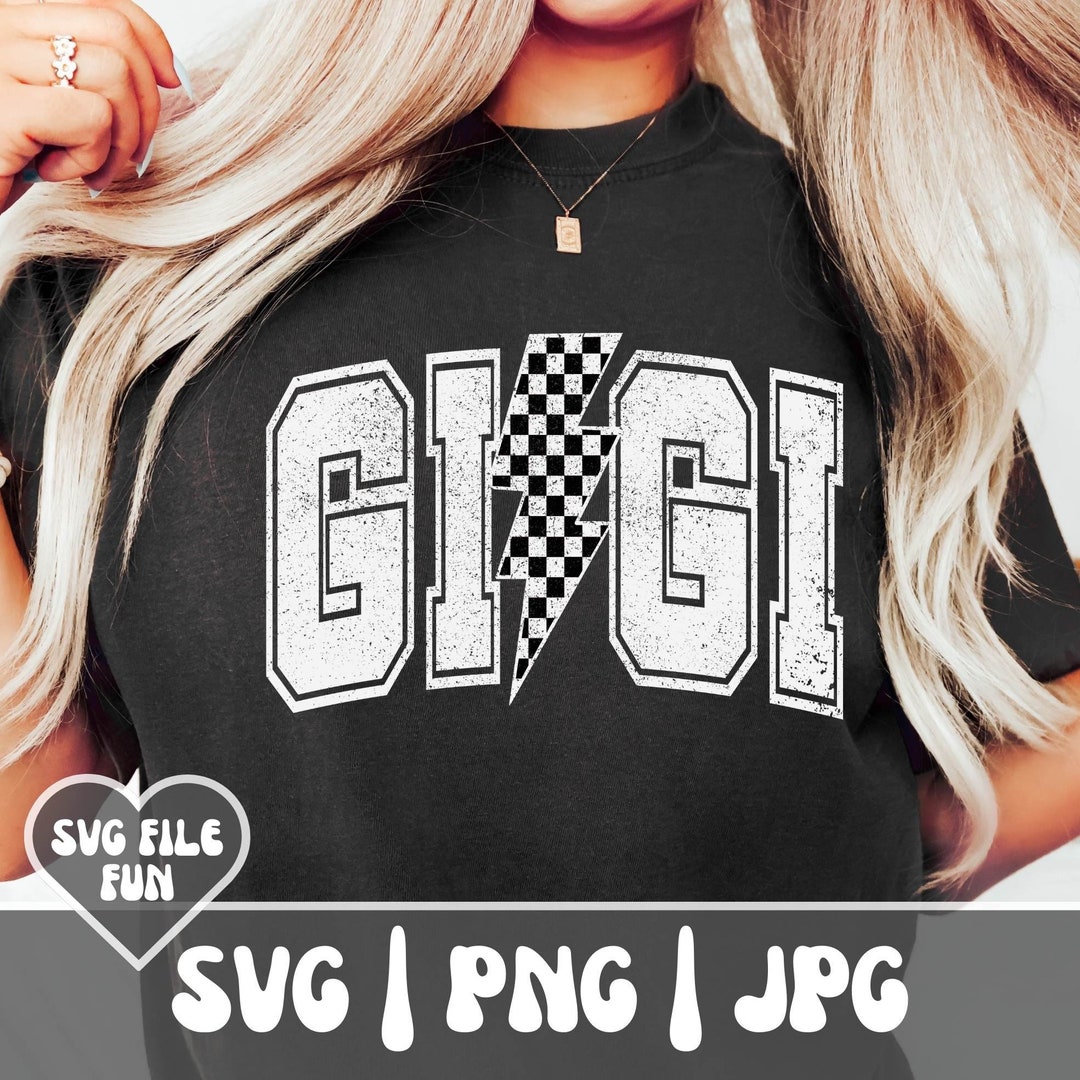 Gigi SVG, Lightning Bolt SVG, Gigi Checkered SVG, Gigi Checkered Png ...