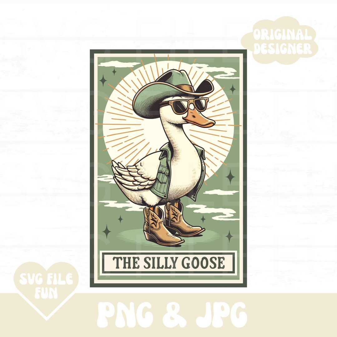 Silly Goose PNG File, the Silly Goose Skeleton Tarot Card PNG ...