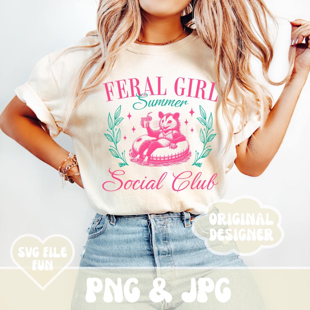 Feral Girl Summer Png, Opossum Png, Social Club Png, Summer Vibes Png ...