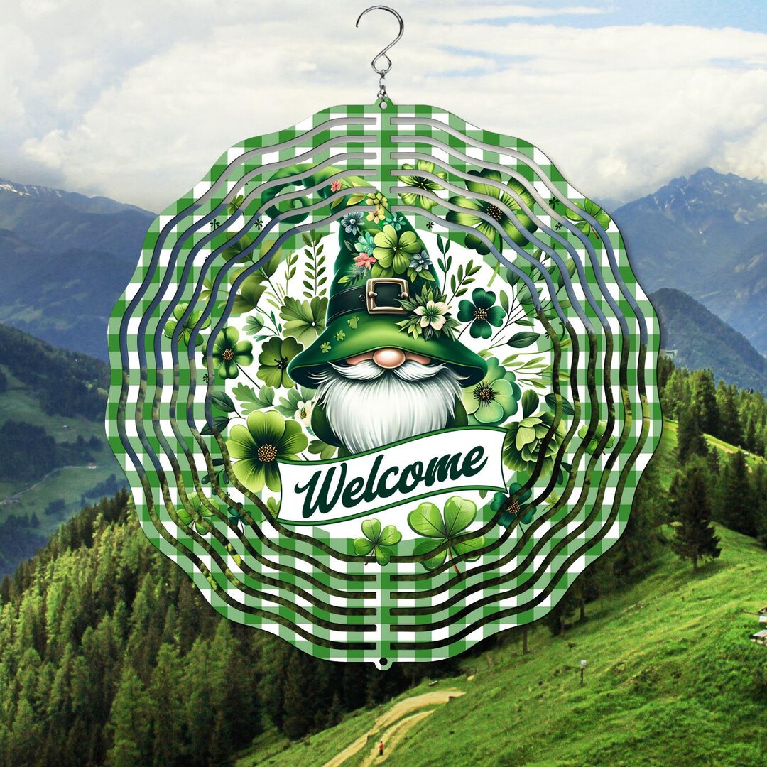 Welcome Wind Spinner Designs PNG, Irish Gnome Wind Spinner PNG, St ...