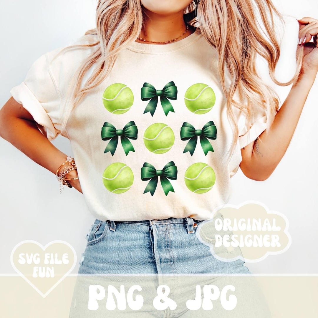 Coquette Tennis Png, Green Bows & Tennis Balls Png, School Pride ...