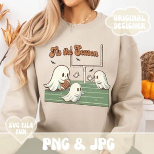 Ghost Football PNG, Retro Ghost Png, Tis the Season Png, Ghosts Playing ...