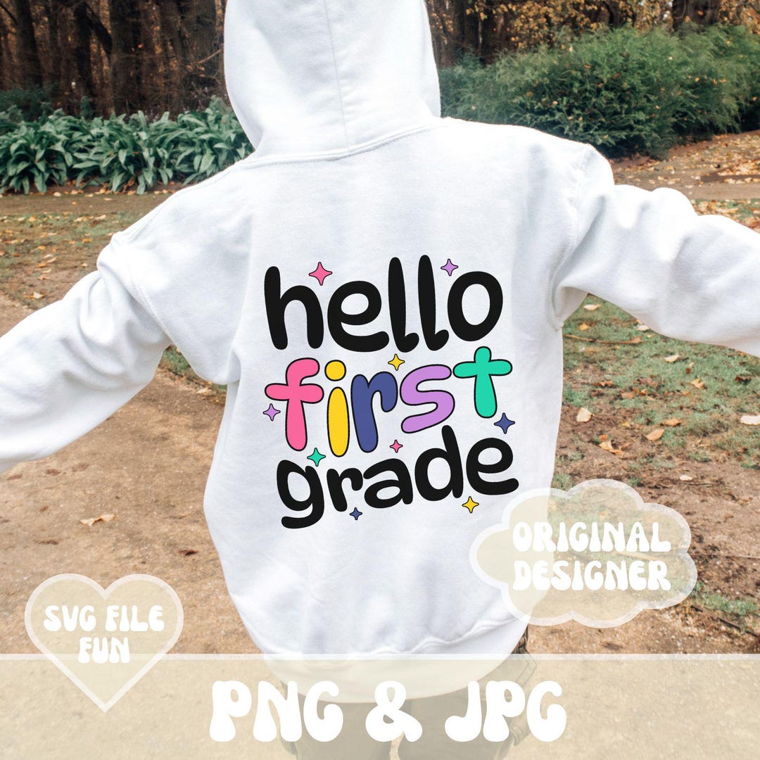 Hello First Grade PNG, Bright Doodle Png, Back to Schoo Png, Back to ...