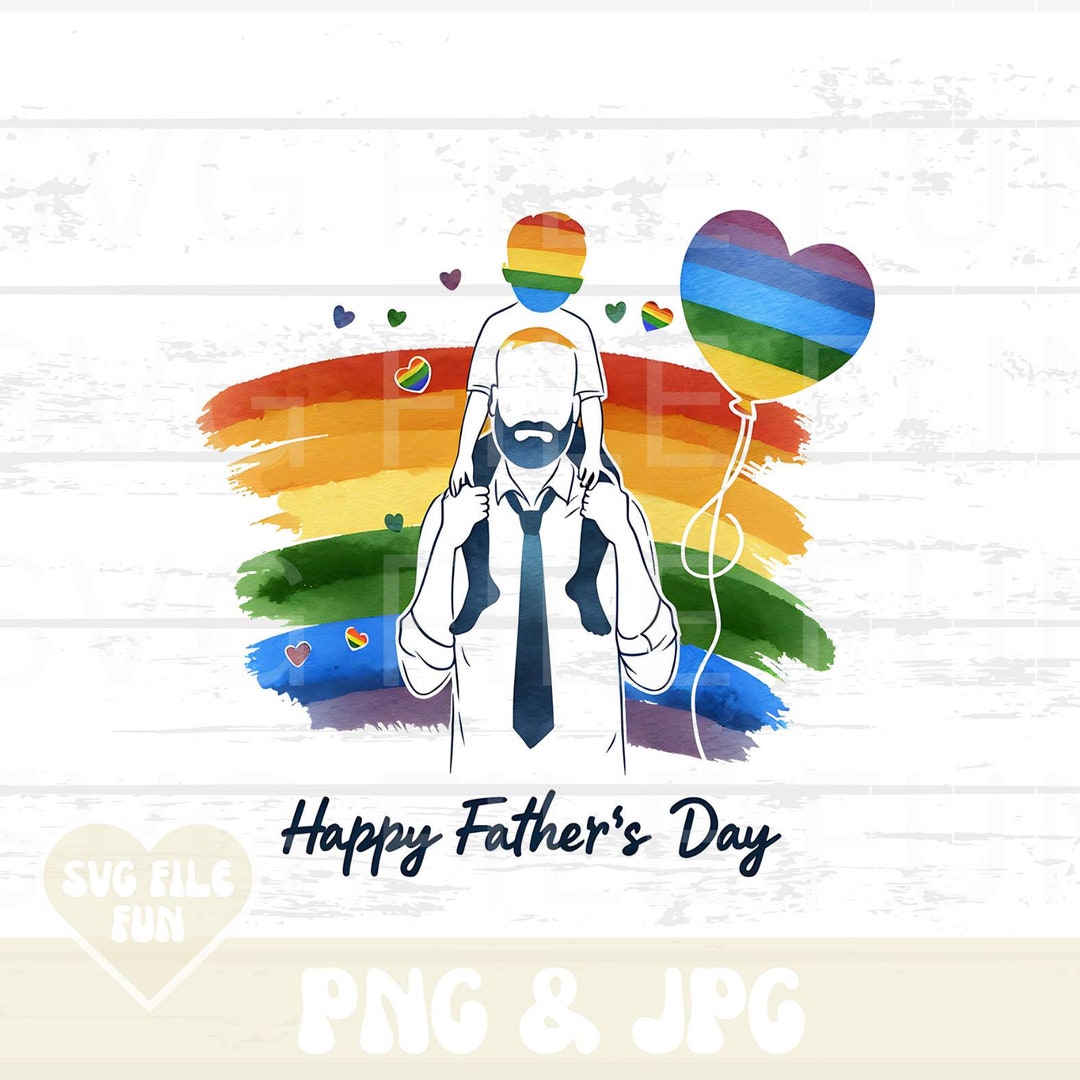 LGBTQ Fathers Day PNG, Happy Fathers Day PNG, Fathers Day Card for Gay ...