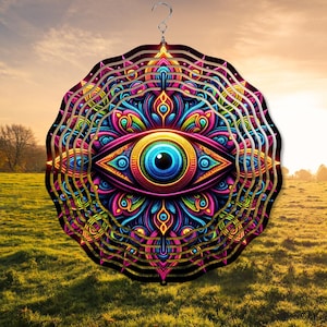 Wind Spinner Sublimation Designs, Wind Spinner PNG, Evil Eye Amulet ...