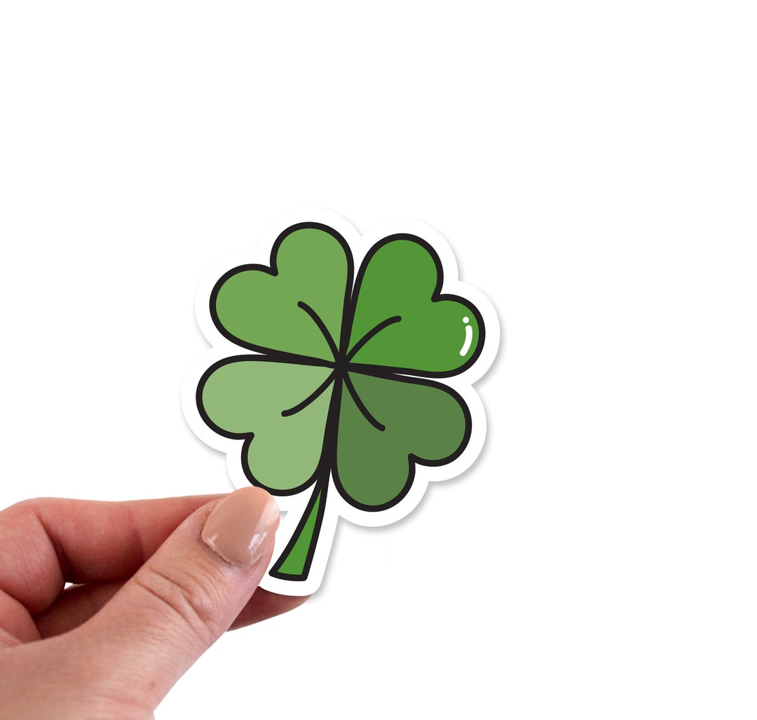 Four Leaf Clover Sticker, Four Leaf Clover Stickers, St. Patrick's Day ...