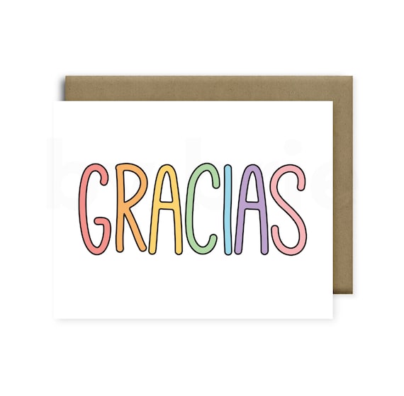Gracias Card Gracias Thank You Card Thank You Cards Thank | Etsy