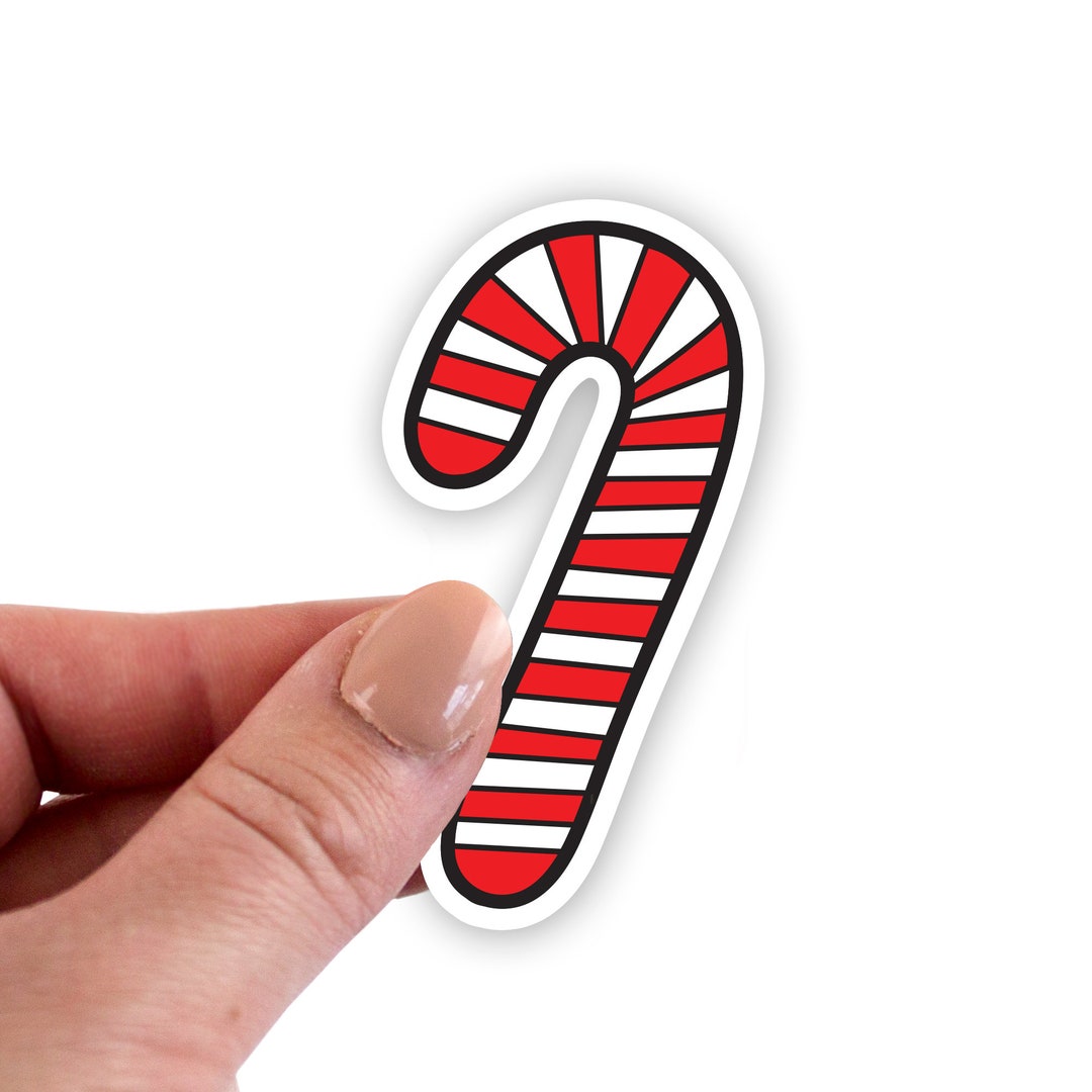 Candy Cane Stickers, Candy Cane Sticker, Christmas Sticker, Christmas ...