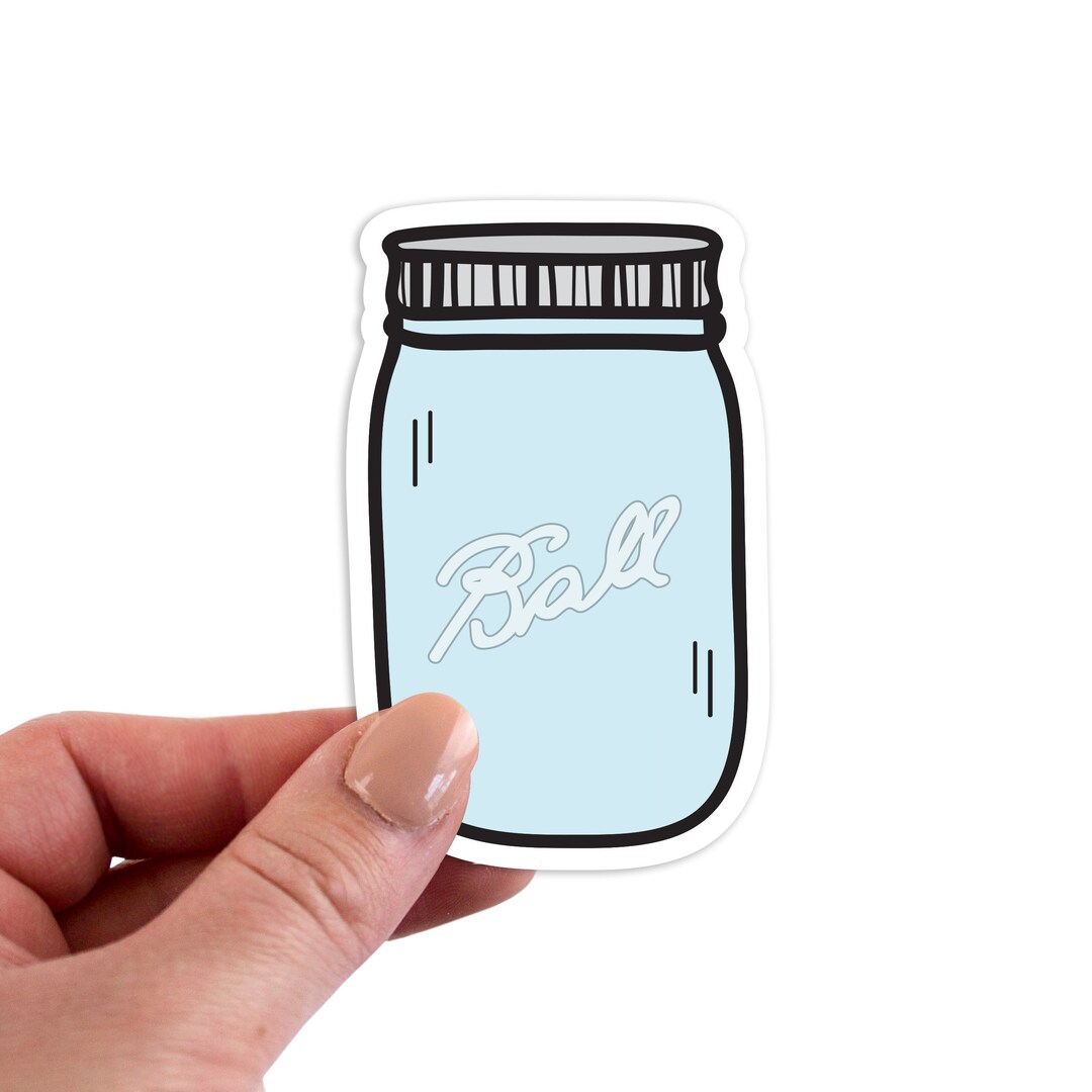 Mason Jar Stickers, Mason Jar Sticker, Mason Jar Vinyl Sticker, Mason ...