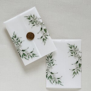 Greenery Vellum Wrap 5x7 DIY Wedding Invitation, Vellum Jacket, Rustic ...