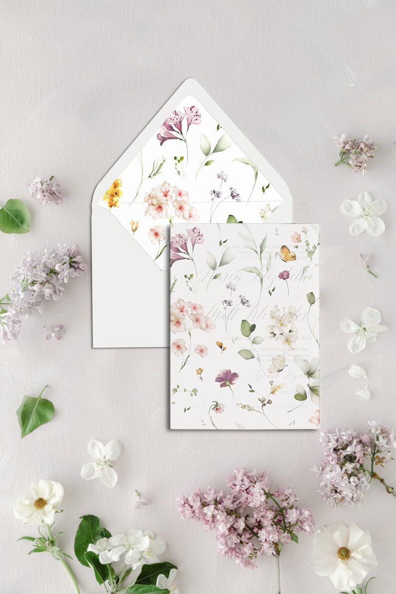 Printable Envelope Liner and Invitation Wrap Instant Download - Etsy