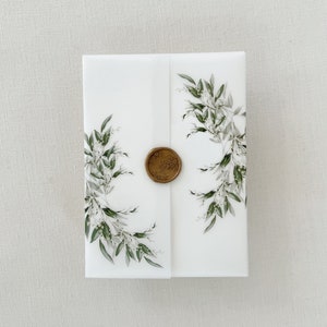 Greenery Vellum Wrap 5x7 DIY Wedding Invitation, Vellum Jacket, Rustic ...