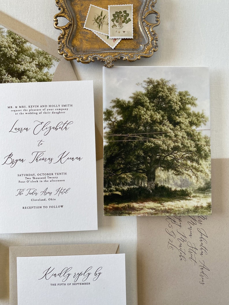 Rustic Oak Tree Wedding Invitation Tree Wedding Invitation | Etsy
