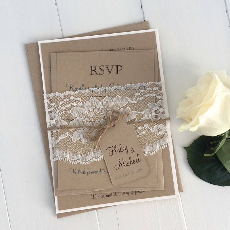 Lace Wedding Invites - Etsy