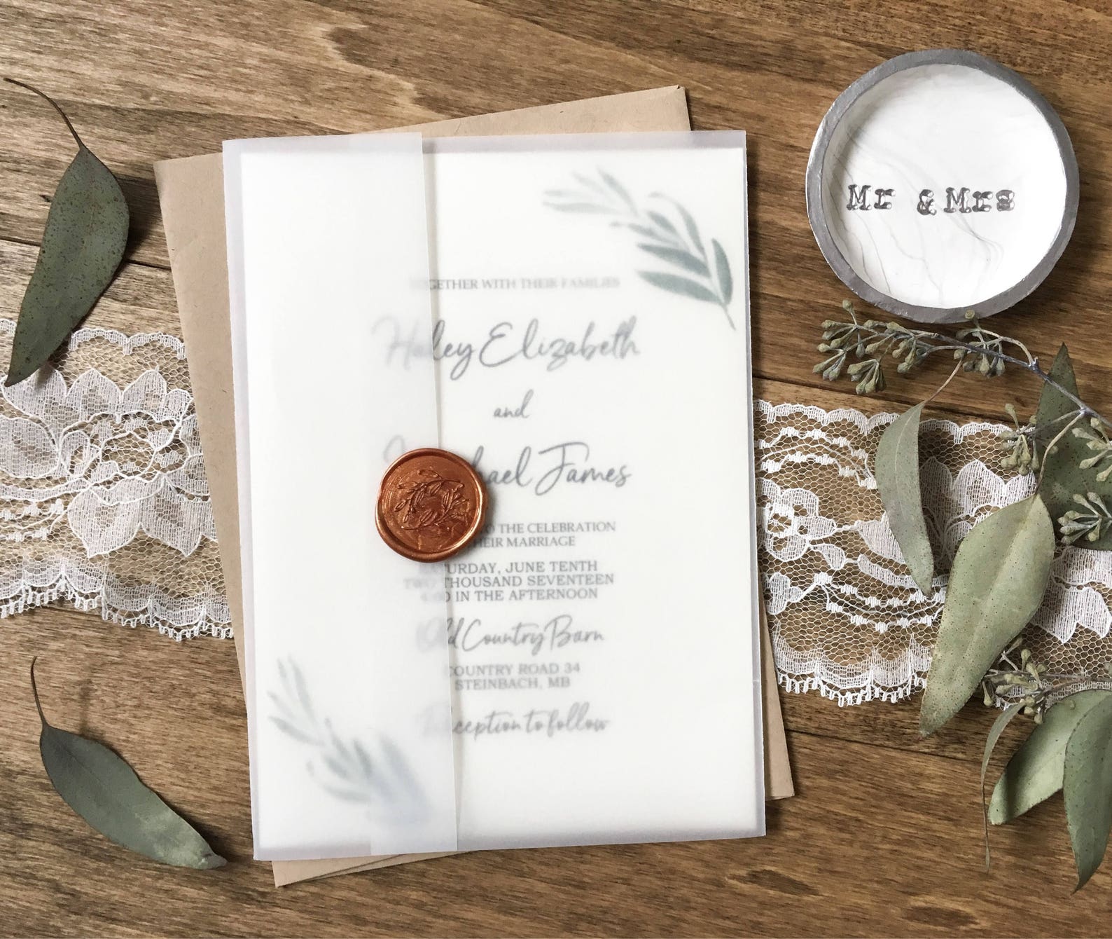 Vellum Wedding Invitation Translucent Wedding Invitation | Etsy