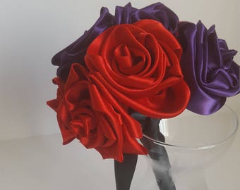 Black Ribbon Rose Posy | Etsy