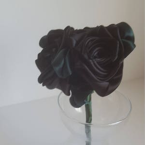 Black Ribbon Rose Posy - Etsy