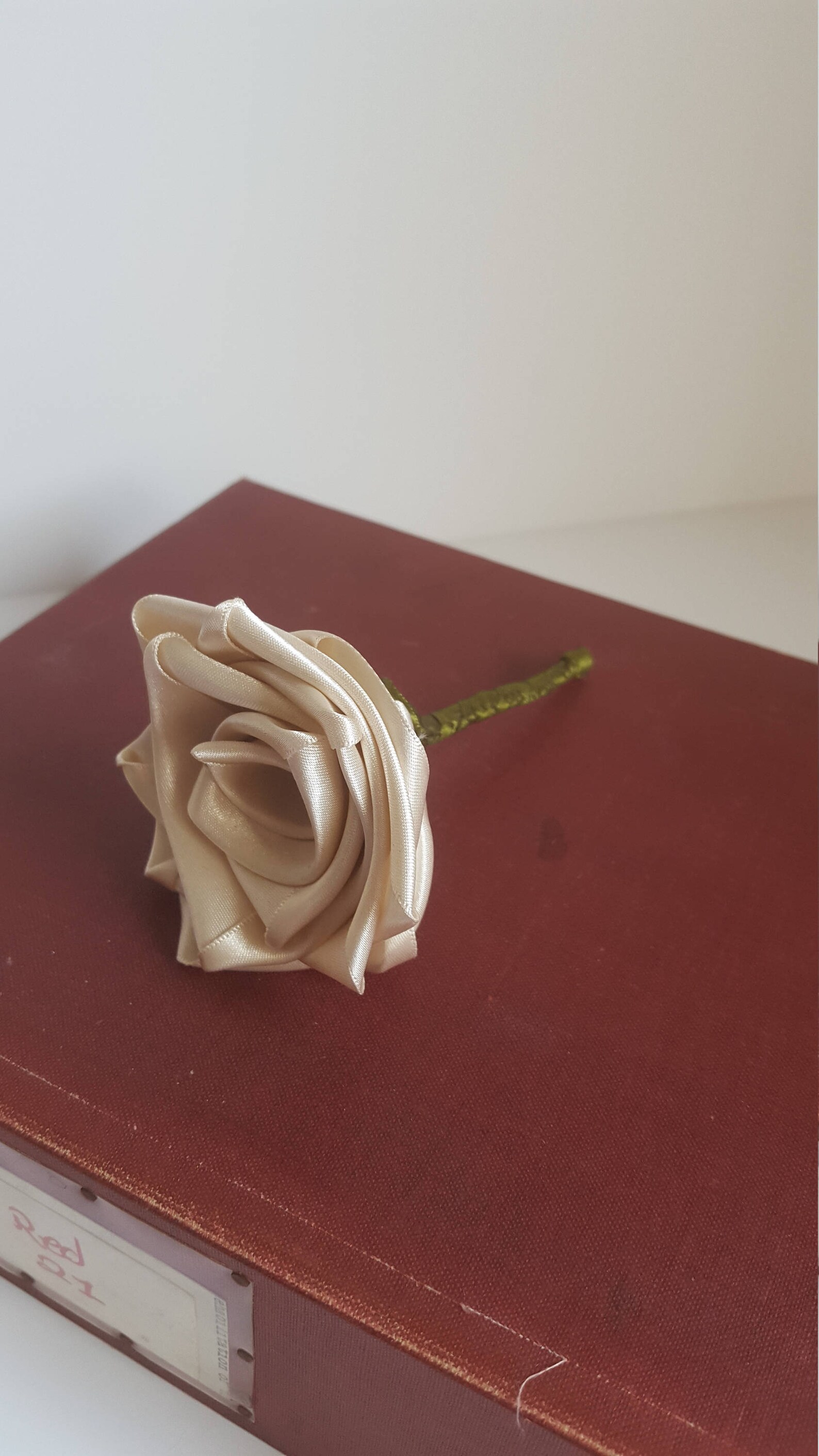White Satin Ribbon Rose Buttonhole / Bouttoniere - Etsy