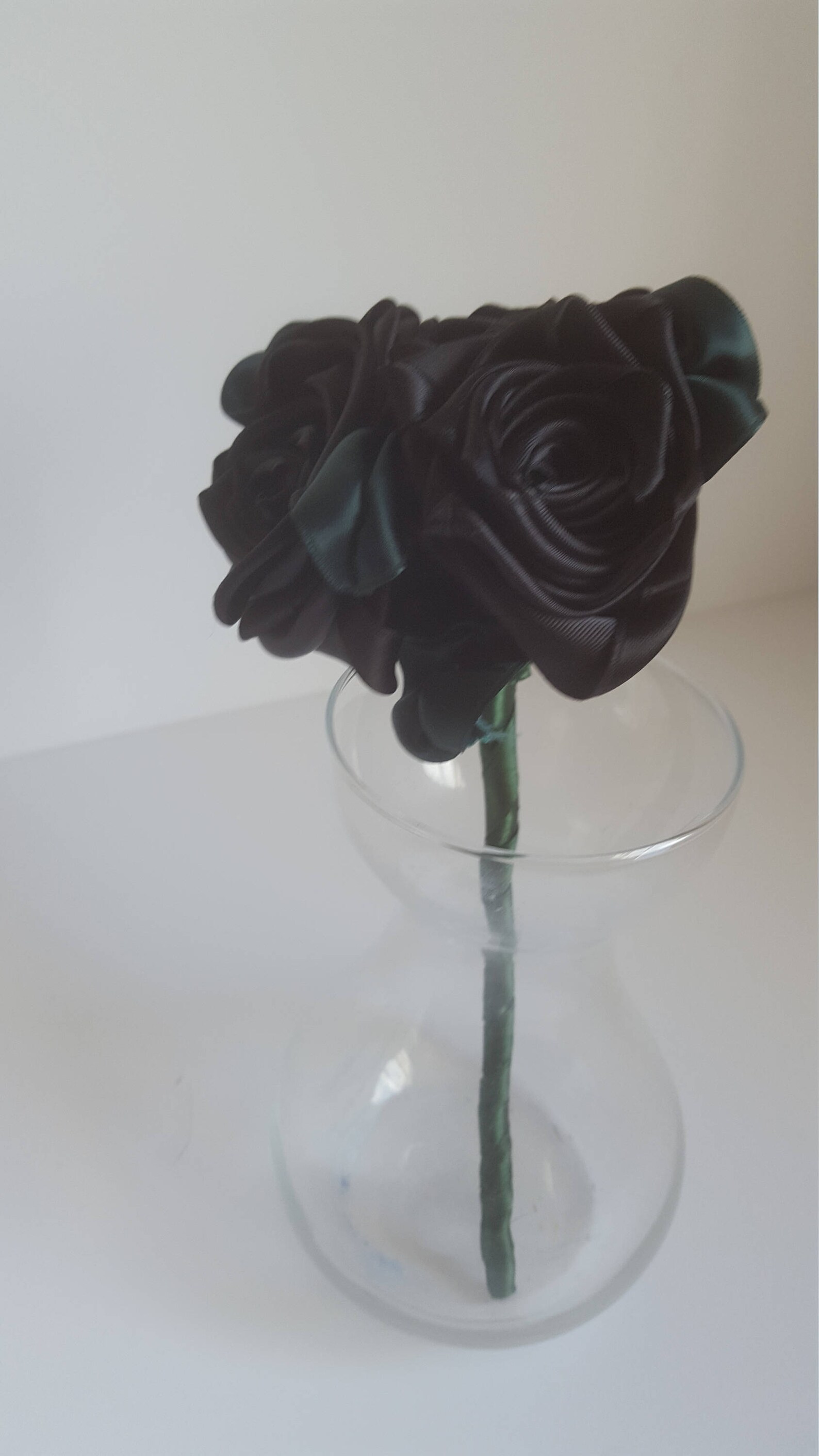 Black Ribbon Rose Posy | Etsy