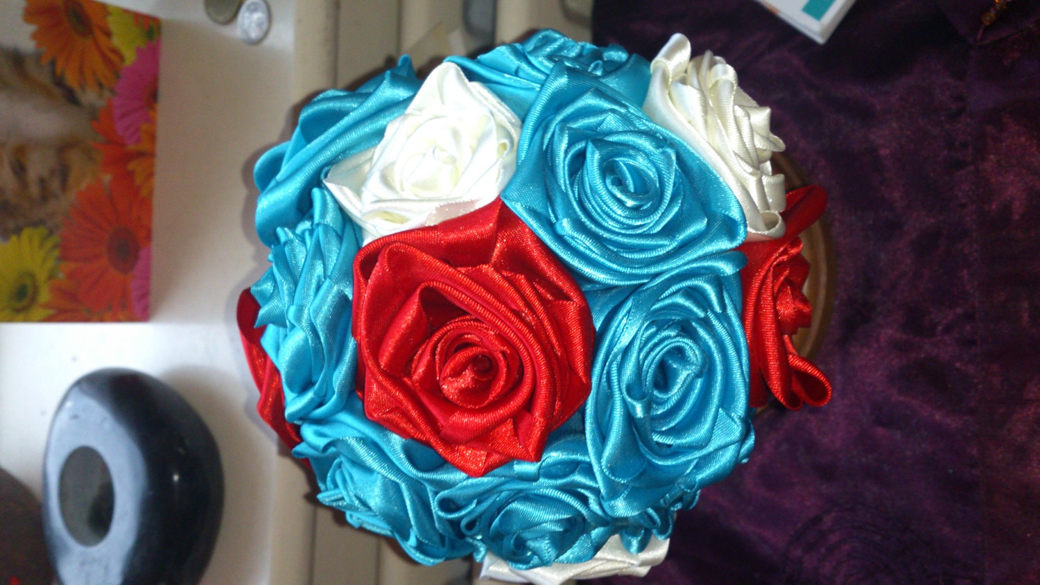 Ribbon Rose Bouquet (medium) - Etsy
