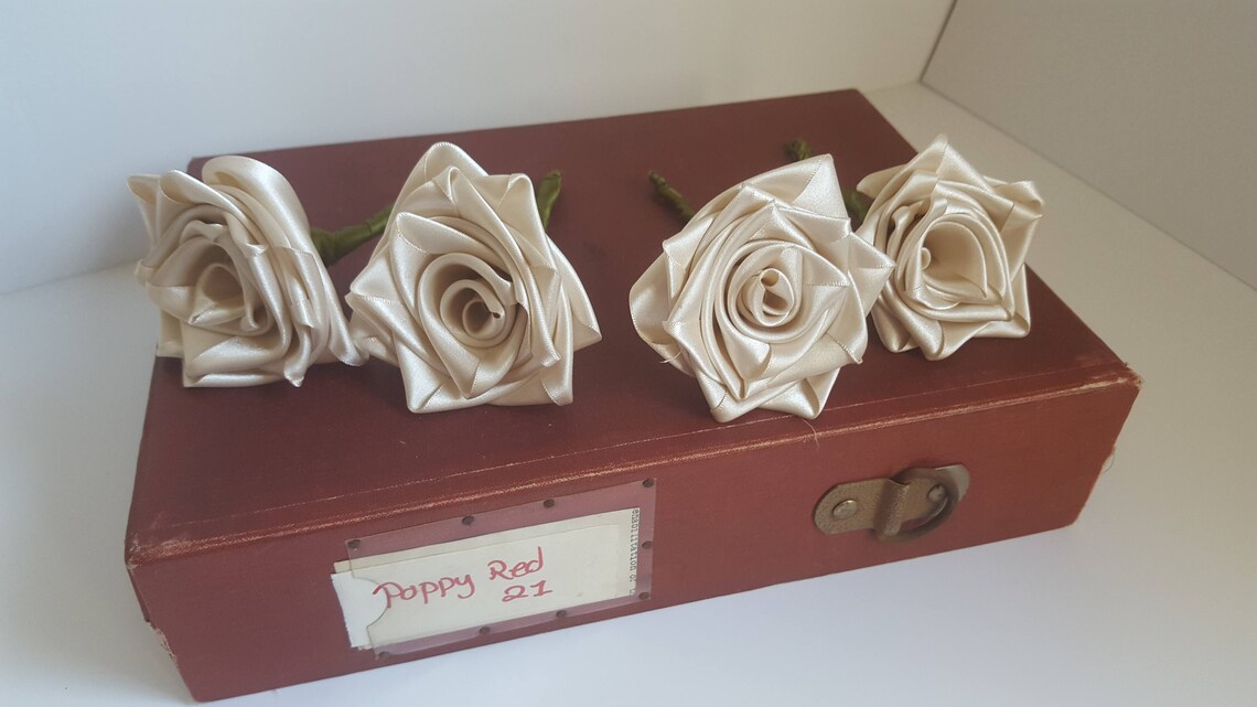 White Satin Ribbon Rose Buttonhole / Bouttoniere - Etsy